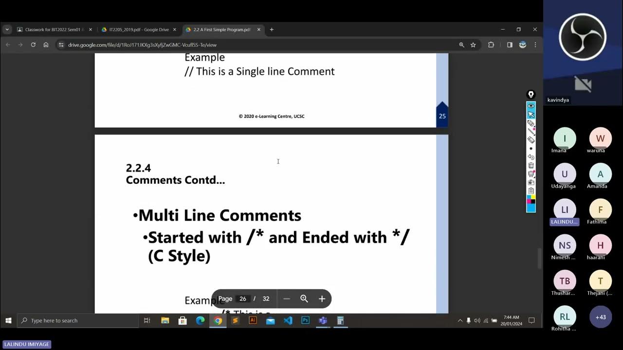 BIT semester 1 Programming Revision Day 01 2024 01 20 - YouTube