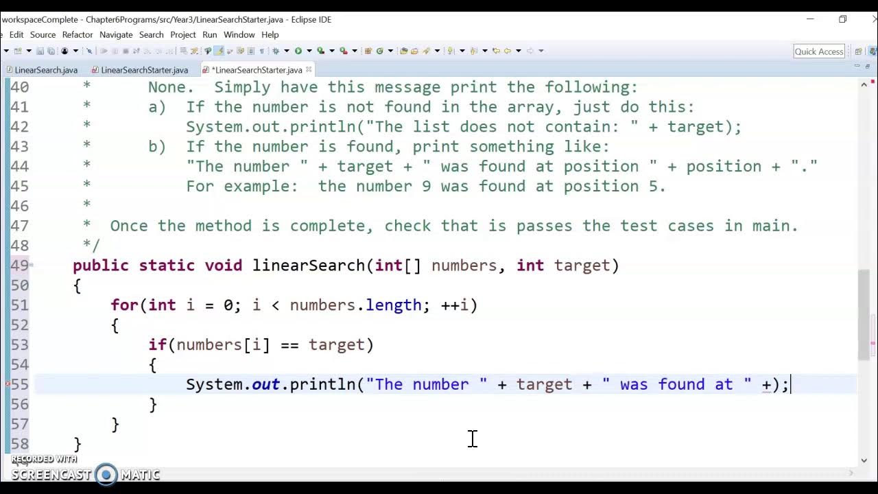 Help with the Linear Search Program - YouTube