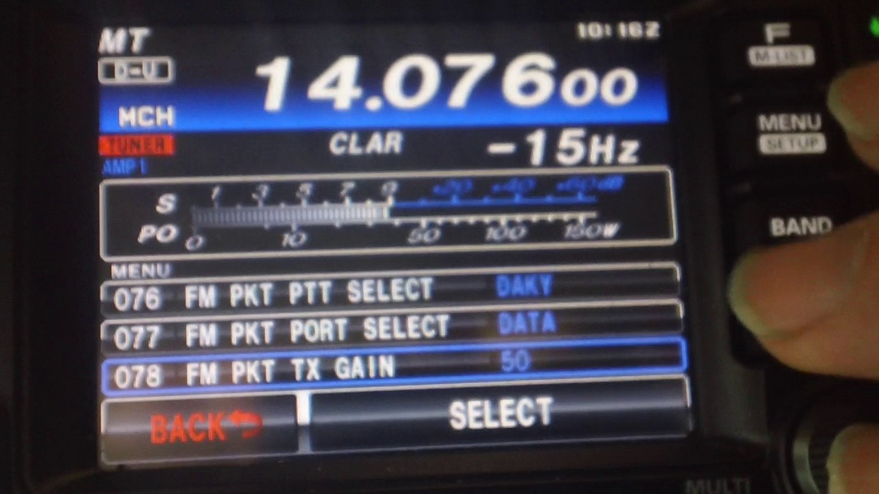 ft991 USB FLDIGI WSJTX all menu settings - YouTube