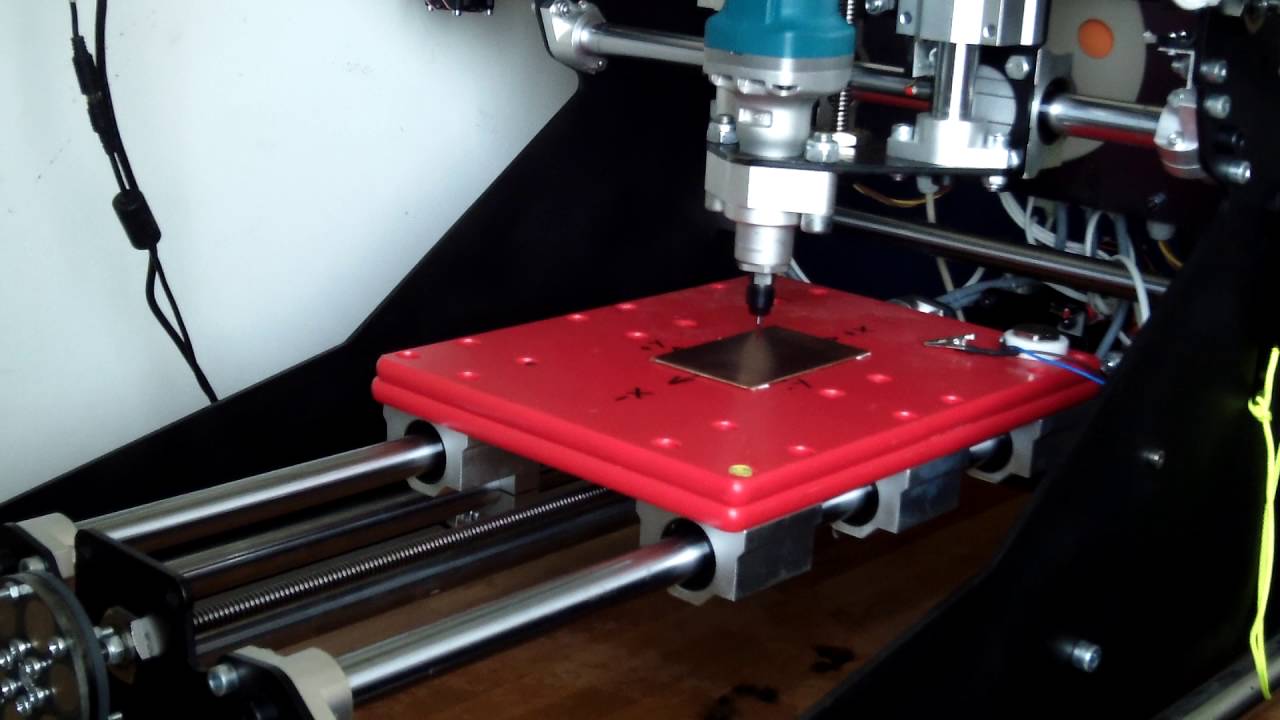 HomeMade CNC first cut. - YouTube