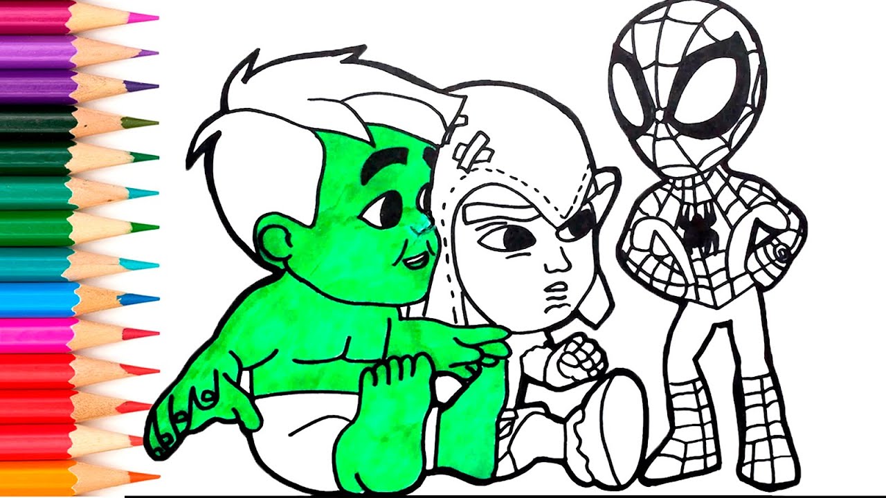 🔴🔴How To Draw Marvel's Spidey and His Amazing Friends | Baby Hulk and ...