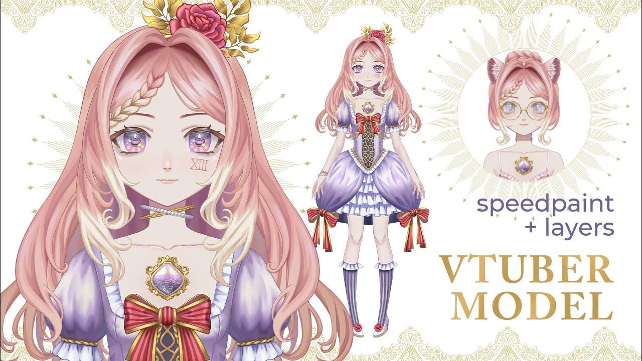 my first vtuber model 🌹 speedpaint + layers separation - YouTube