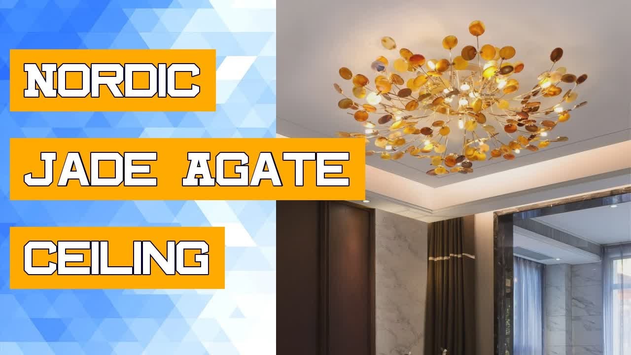 Nordic Jade Agate Ceiling Lamp Modern Minimalist LED Dining Room ...