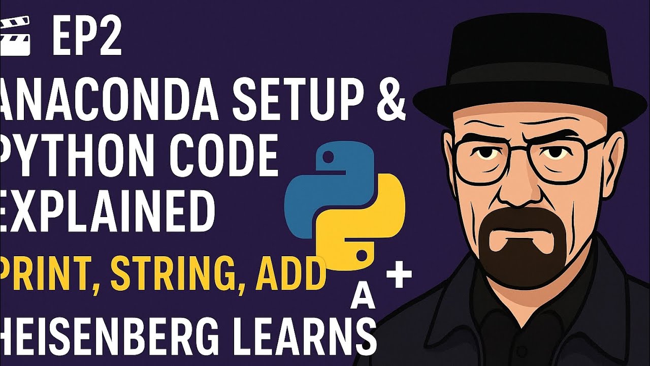 EP2: Anaconda Setup & Python Code Explained | Print, String, Add ...