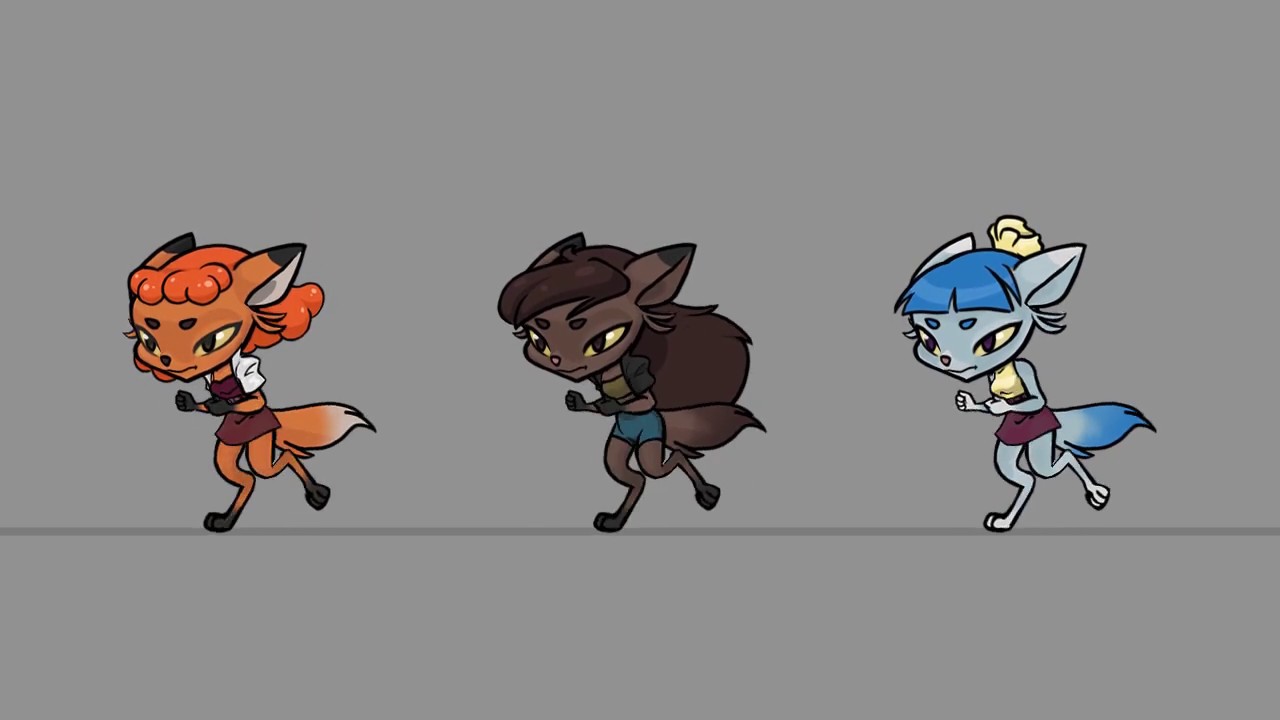 Spine 2D: humanoid fox animation - YouTube