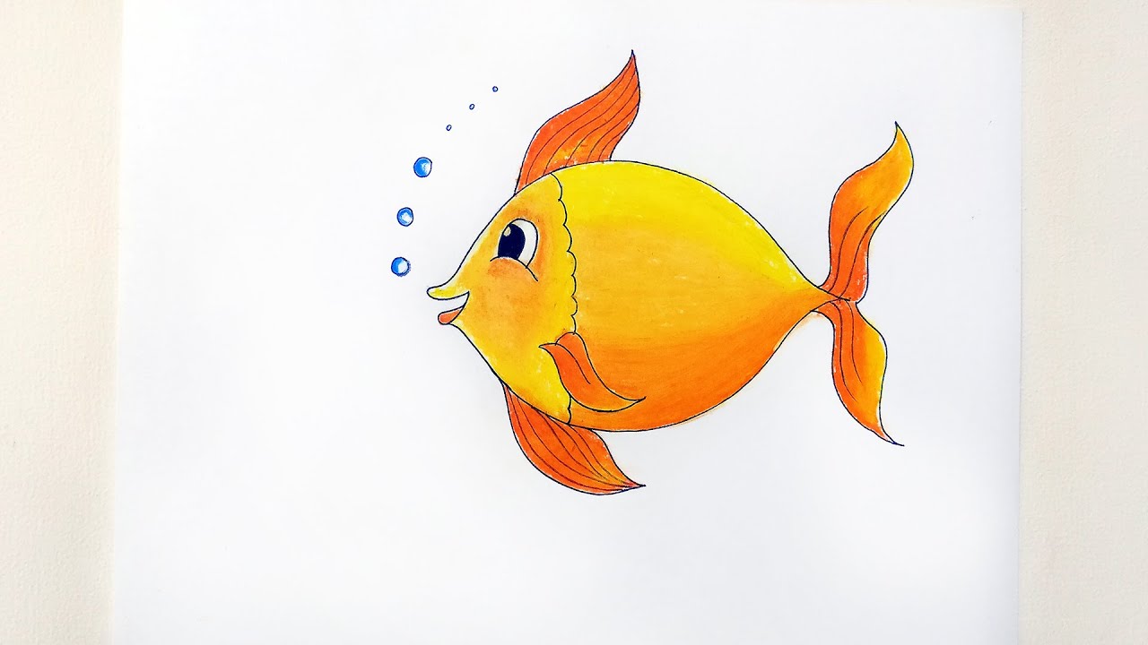 How to Draw Fish and Coloring for Kids/ Very easy / Drawing for Class 3 ...