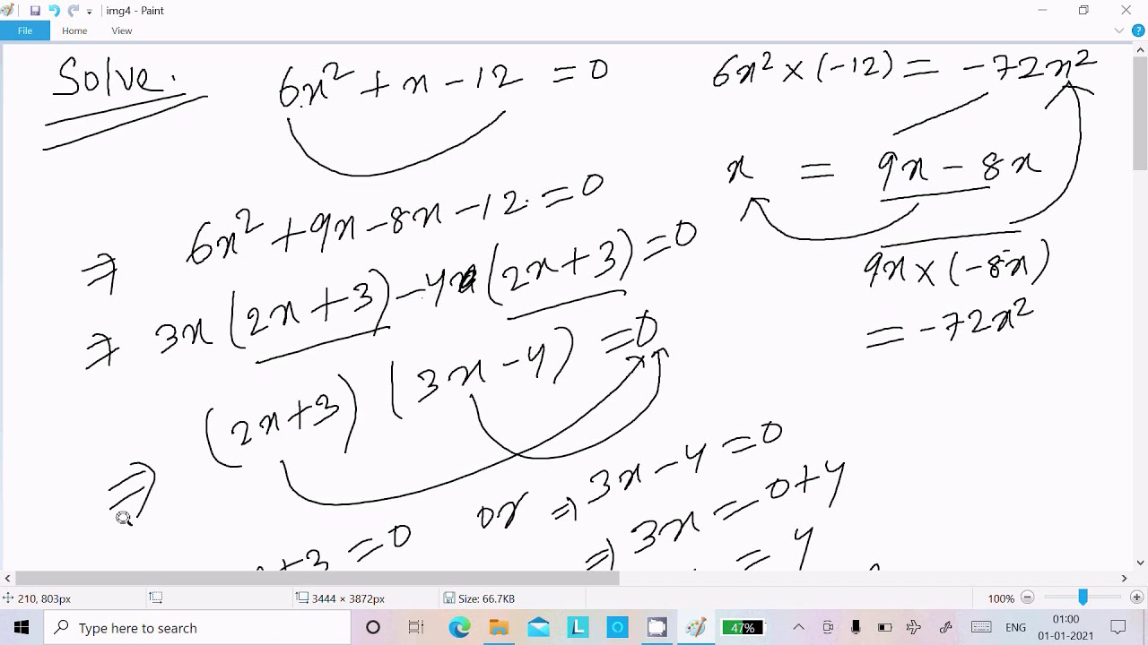 Solve 6x 2 x 12 0 YouTube solve-6x-2-x-12-0-youtube