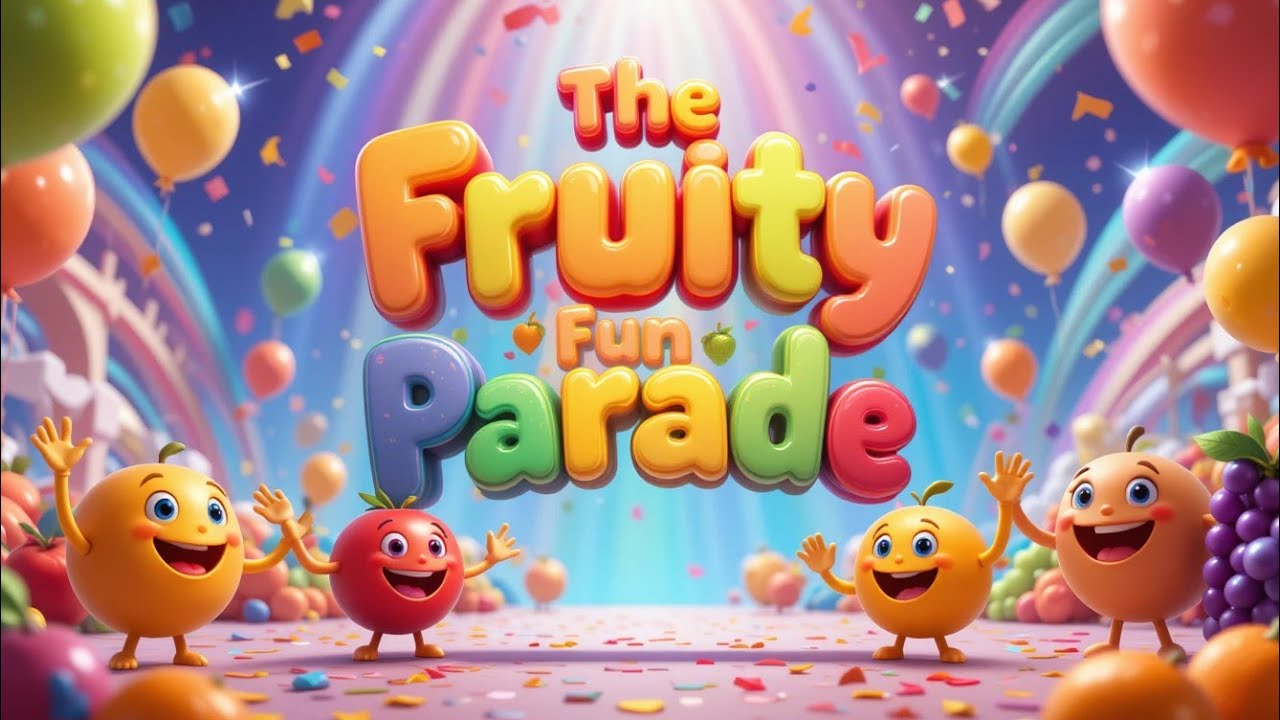 The Fruity fun prade |nurseryrhymes 🍎🍊🍌🍒🍓🌈🚂 - YouTube