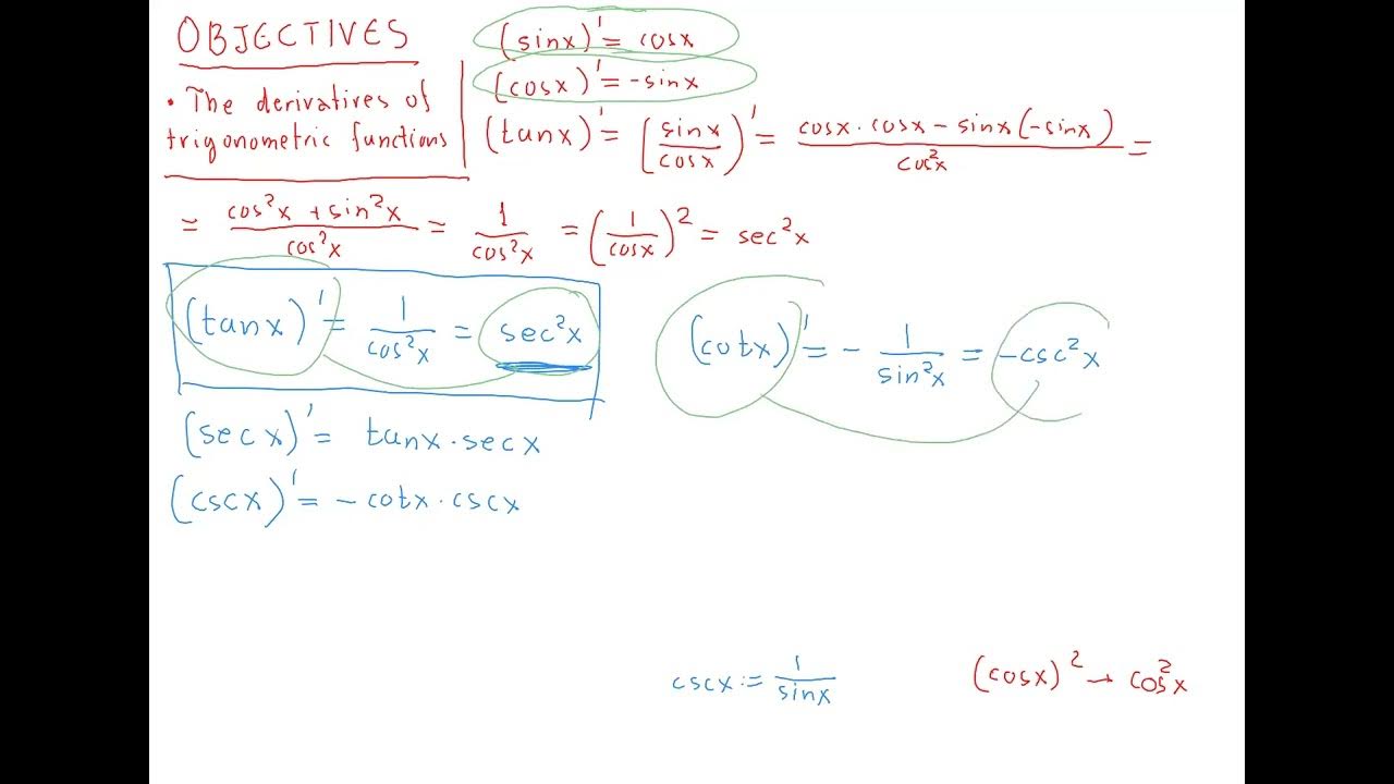 Calculus for Life Sciences - Lecture 24: Derivatives Of Trigonometric Functions - YouTube