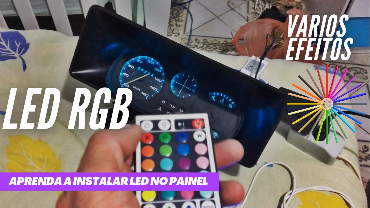 Luz de LED RGB colorida no painel do CHEVETTE - YouTube