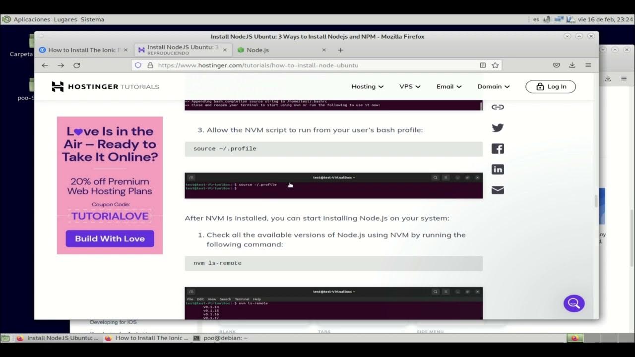Instalación de Ionic en Linux - YouTube