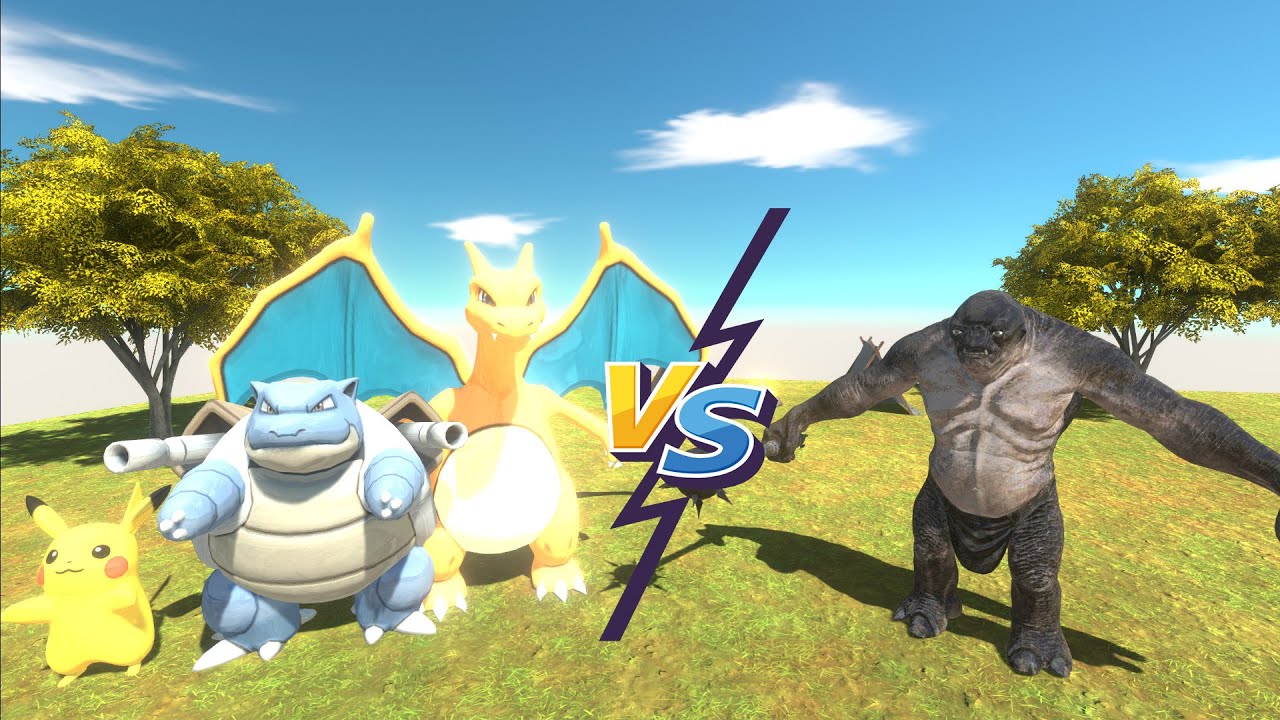 CAVE TROLL DELUXE VS BLASTOISE & PIKACHU & CHARIZAD - Animal Revolt Battle Simulator - YouTube