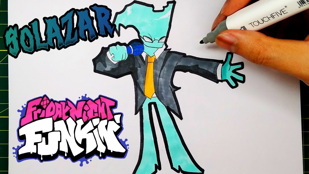 COMO dibujar a SOLAZAR de FRIDAY NIGHT FUNKIN MODS | facil | how to ...
