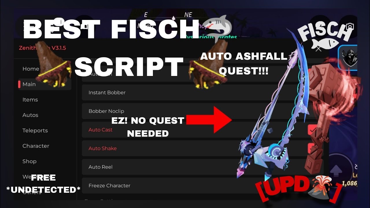 [UPD🌋] Fisch Script |Zenith Hub| *No Key*- Auto Ashfall Quest, Fast ...