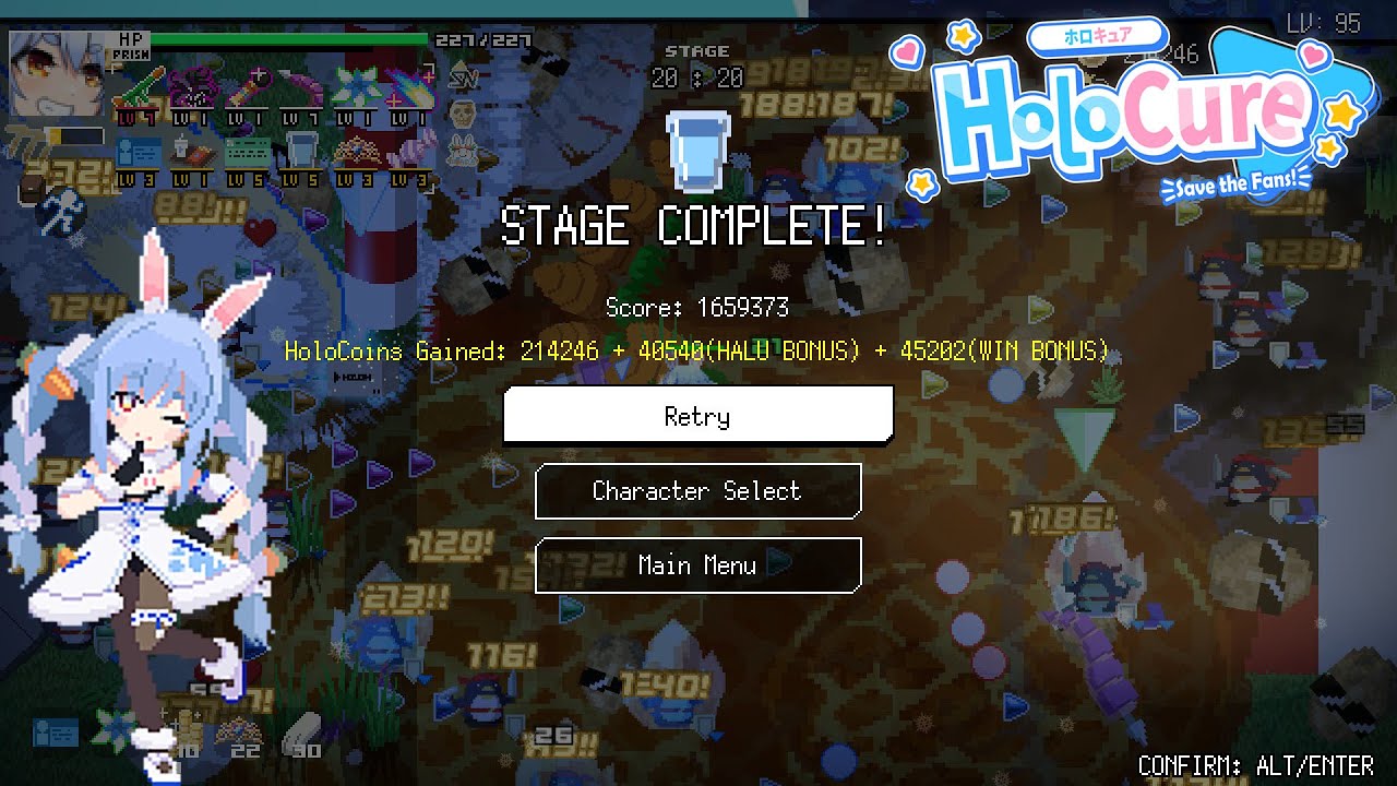 HoloCure 0.7 - Stage 4 (Hard) + Halu 5 Clear - Usada Pekora - YouTube