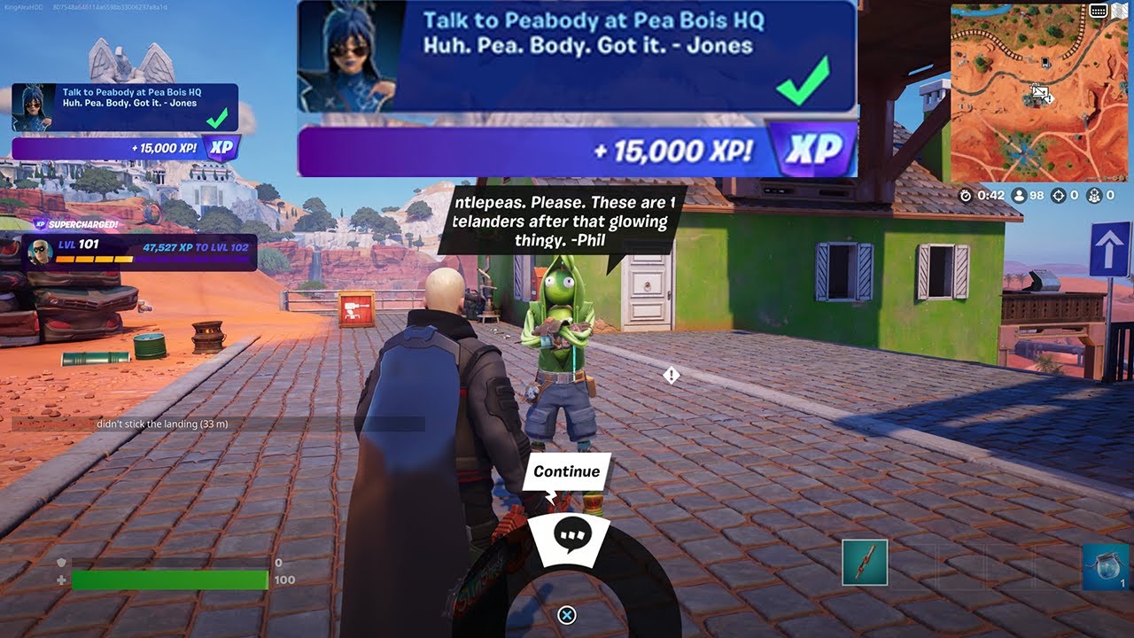 How to EASILY Talk to Peabody at Pea Bois HQ in Fortnite locations ...