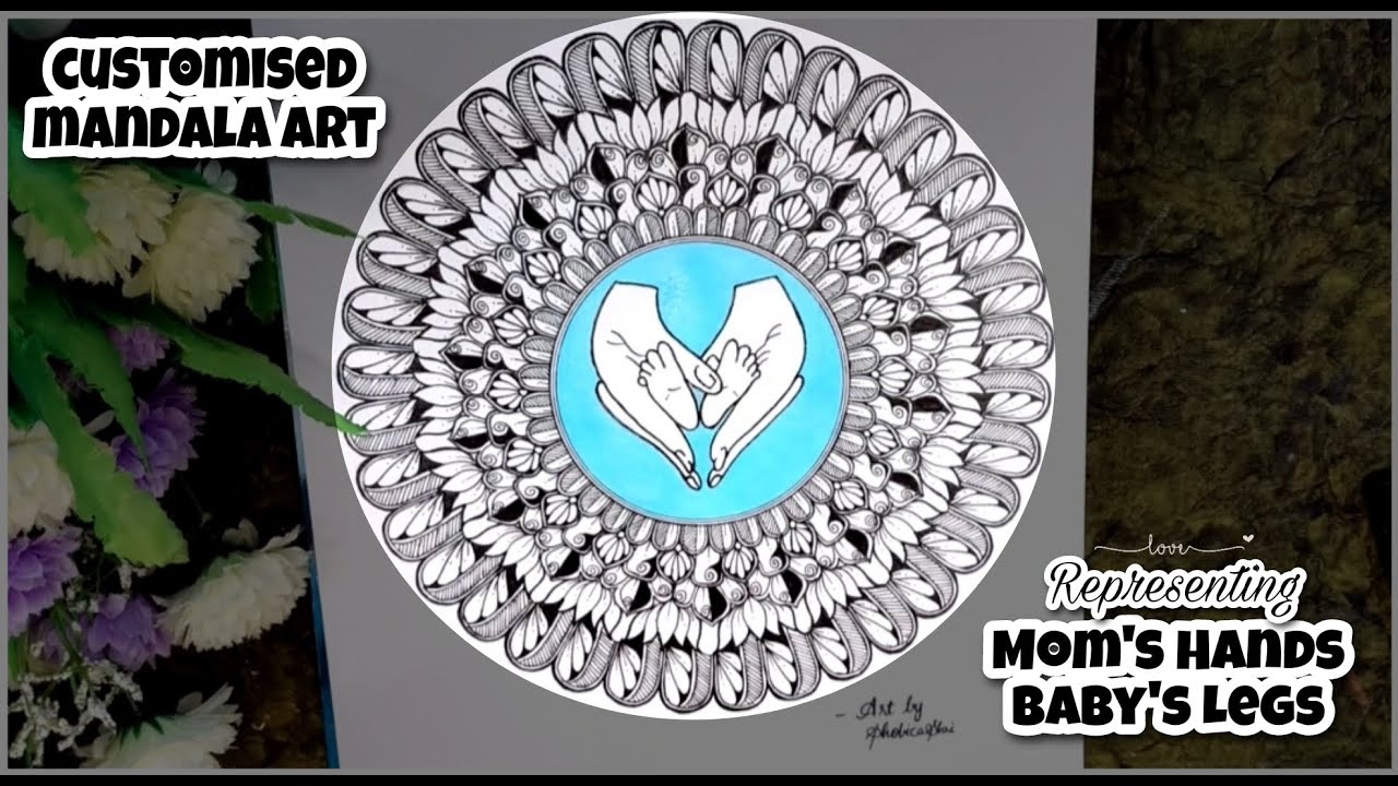 Mandala Art On Theme of Love Between Mom And Baby || Mother And Child ...