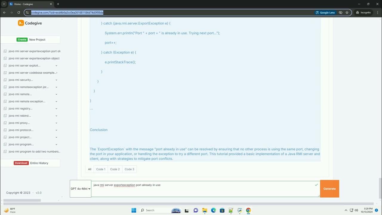 java rmi server exportexception port already in use - YouTube