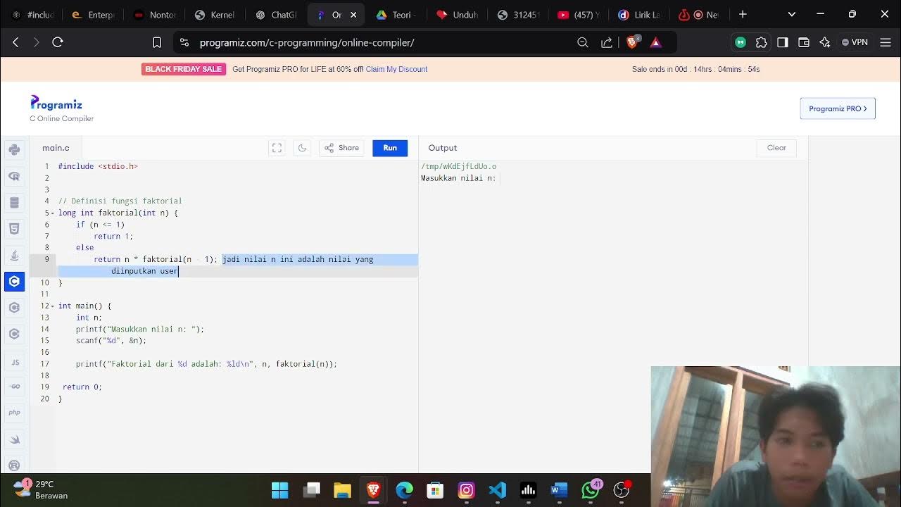 PENJELASAN FAKTORIAL BAHASA C - YouTube
