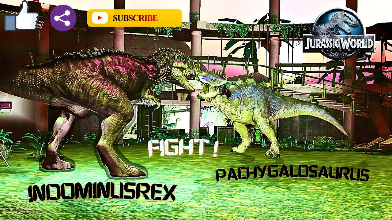 INDOMINUS REX VS PACHYGALOSAURUS | JURASSIC WORLD THE GAME- HYBRID ...