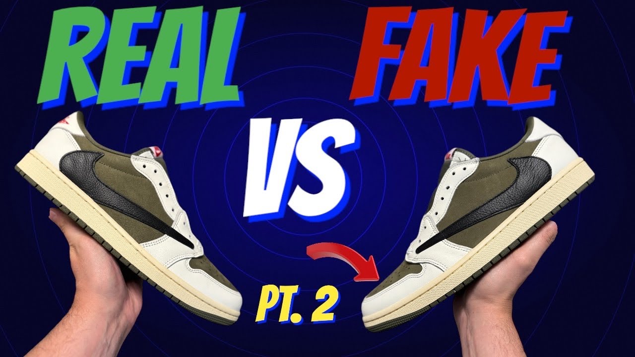2024 Real Vs Fake Jordan 1 Low Travis Scott “Medium Olive” Part 2 - YouTube