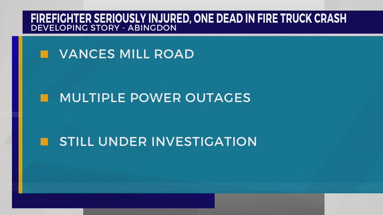 Firefighter killed in Abingdon fire truck crash - YouTube