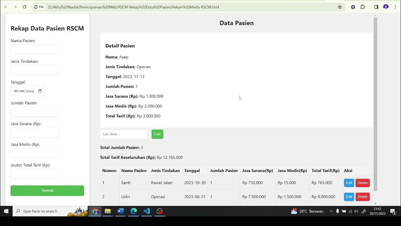 APLIKASI REKAM MEDIS - HTML - CSS - JAVASCRIPT - YouTube