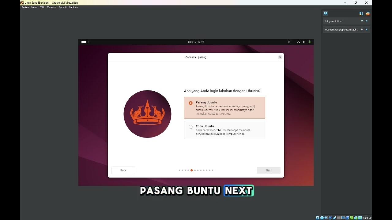 Tutorial cara menginstal linux di virtual box dengan Ubuntu - YouTube