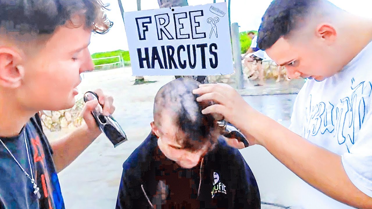 Clix & Lacy give FREE Haircuts in Miami - YouTube