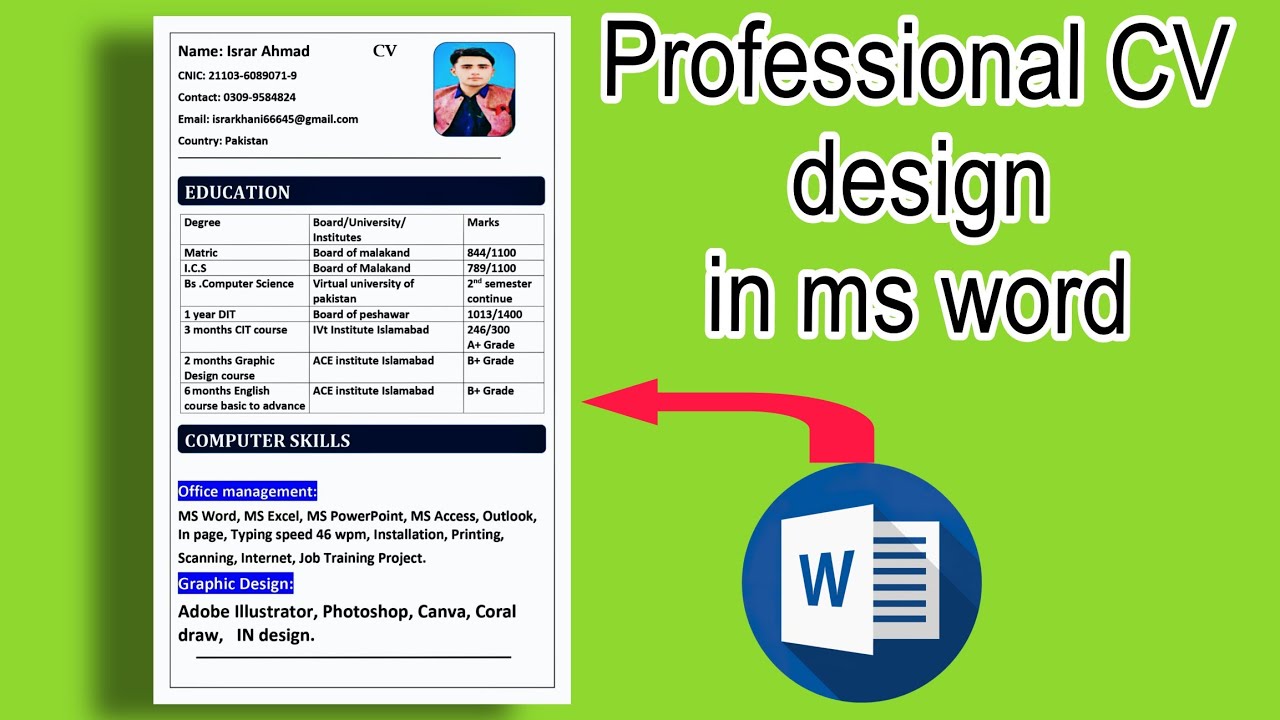 How to design cv in ms Word | cv kese banaye | how to make resume ...