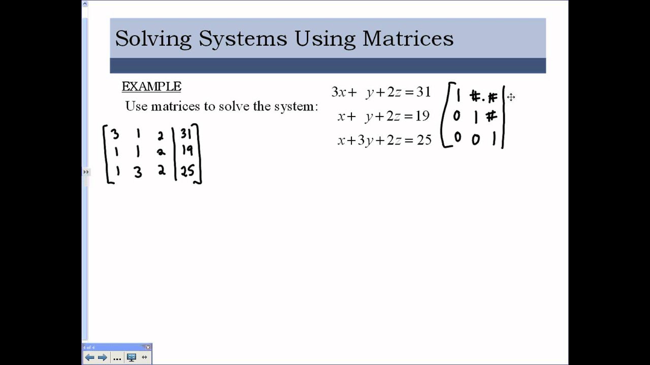 Using Row Operations To Solve Systems Of Equations YouTube