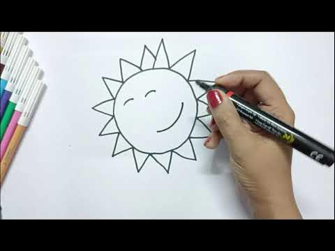 How to Draw SUN| Easy Drawing, Painting, Coloring for Kids, Toddlers ...