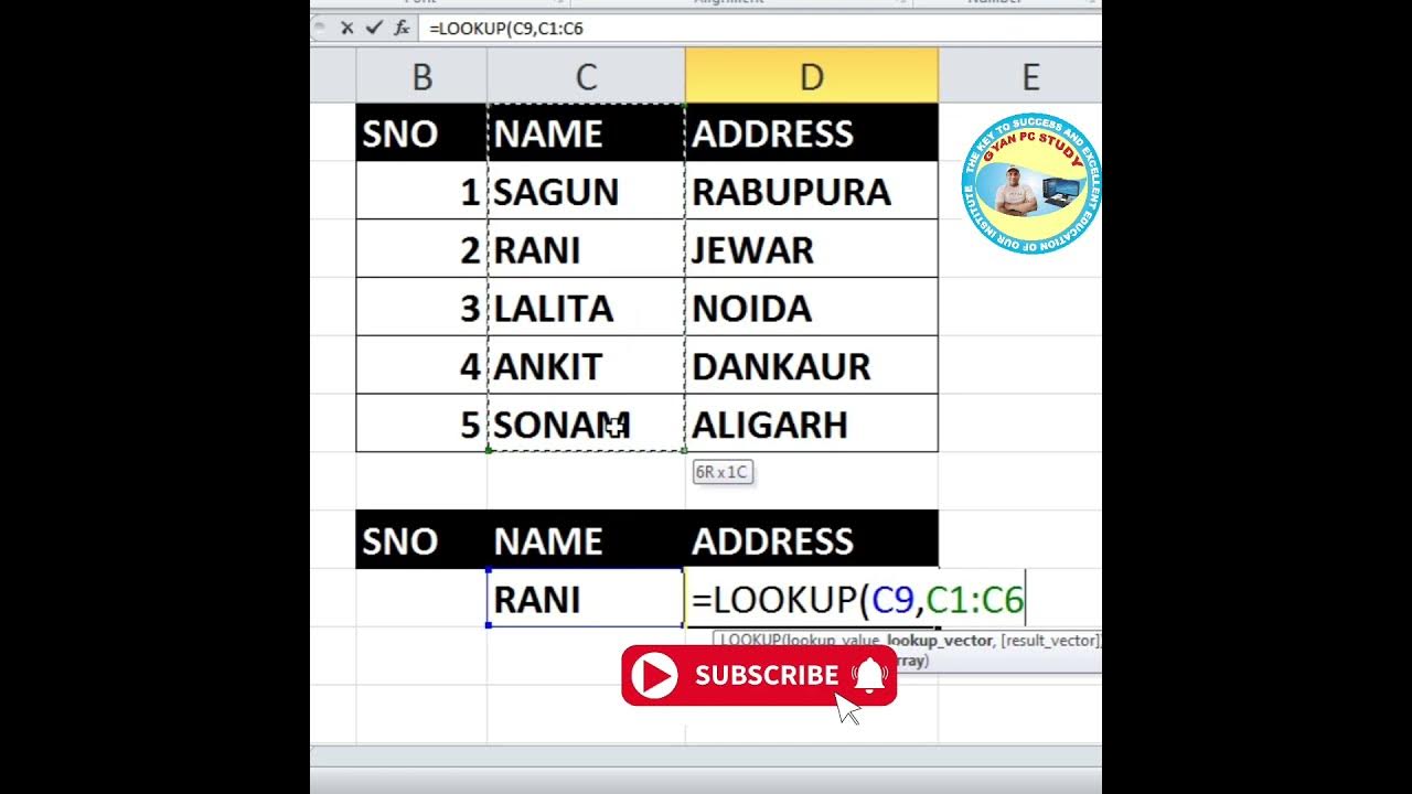 Excel LOOKUP Function: Step-by-Step #excelgyan #exceltips #newexcel #exceltricks #education# ...