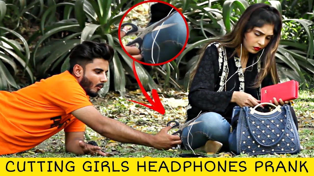 Cutting Girls Earphones, Then Giving Them Airpods Prank @ThatWasCrazy ...