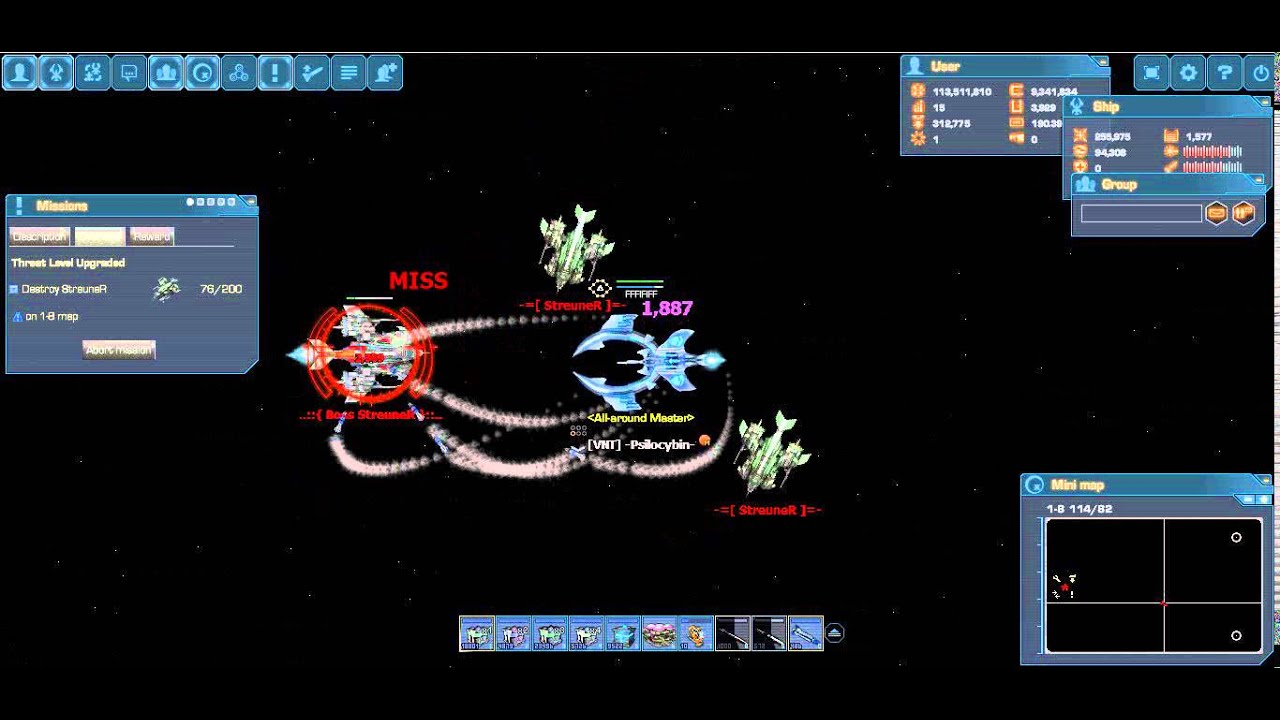 DarkOrbit: Kill StreuneR and Boss StreuneR on 1-8 - YouTube