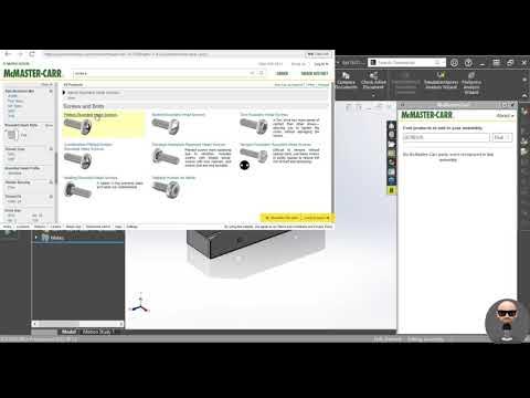 How to add Parts to Solidworks Assembly from McMaster-Carr - YouTube