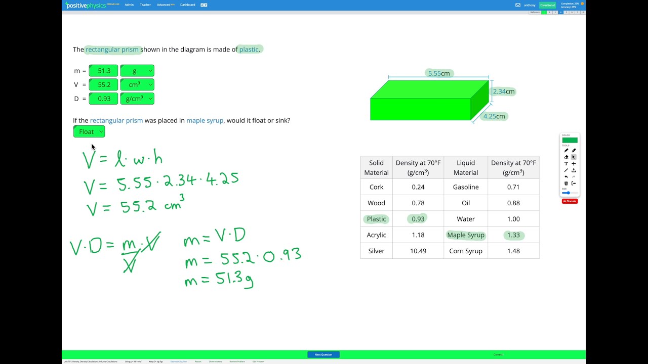 Chemistry Density Density Calculations Volume Calculations YouTube