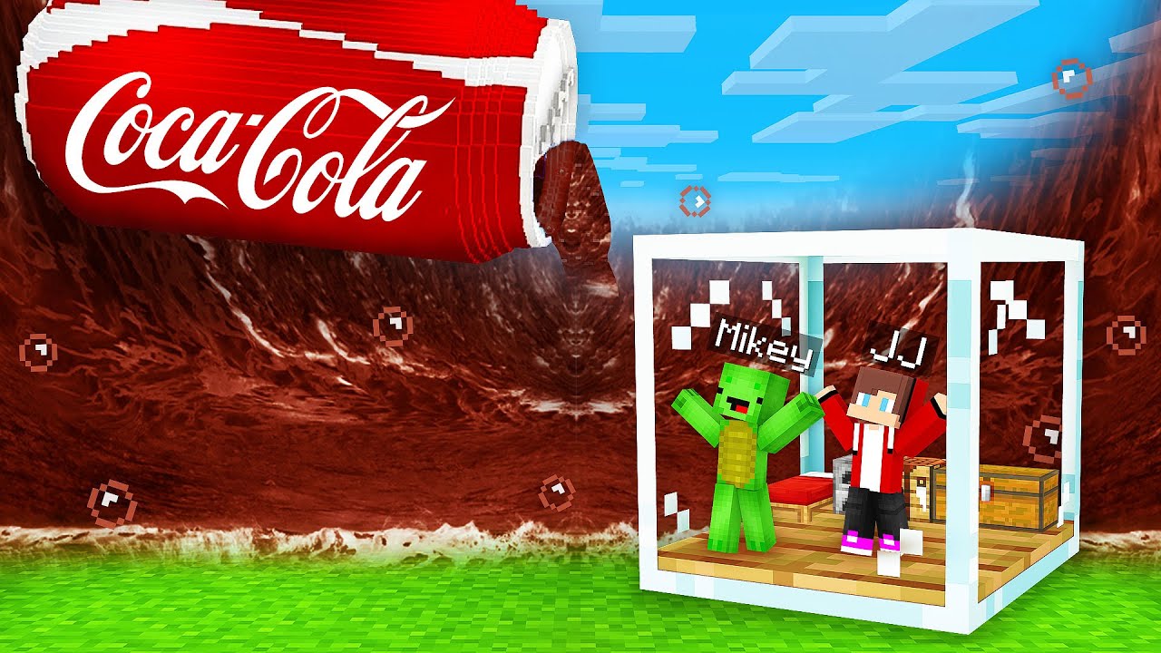 Coca Cola Flood vs. Mikey & JJ Doomsday GLASS Bunker - Minecraft (Maizen) - YouTube