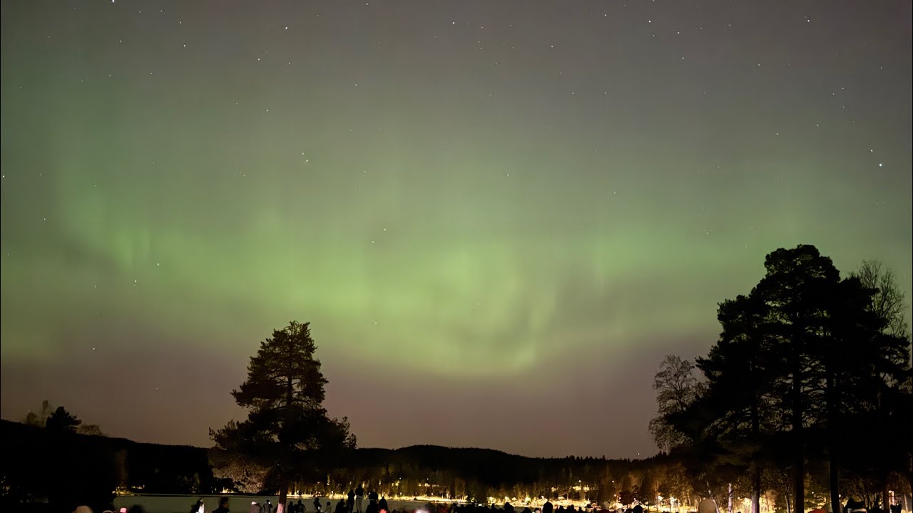 Northers Lights from Sognsvann Lake, Oslo Norway - YouTube