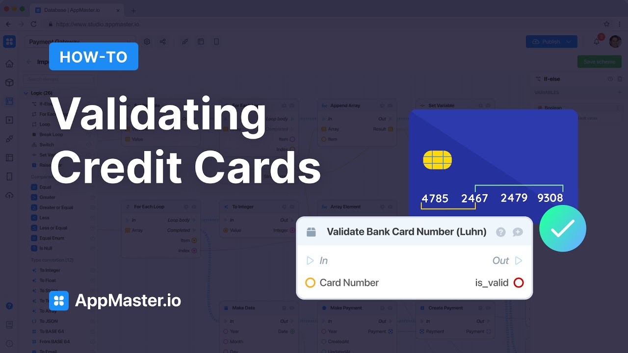 AppMaster.io How-To: Validating Credit Cards - YouTube