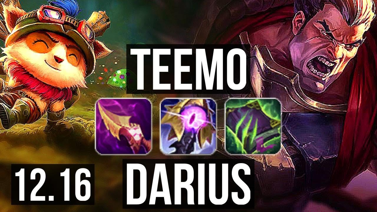 Teemo Vs Darius Top 4 1 8 Rank 8 Teemo Kr Master 12 16 Youtube