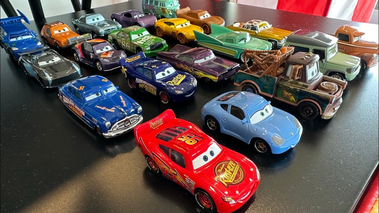 Disney Pixar Cars fall into water: Lightning McQueen, Chick Hicks ...