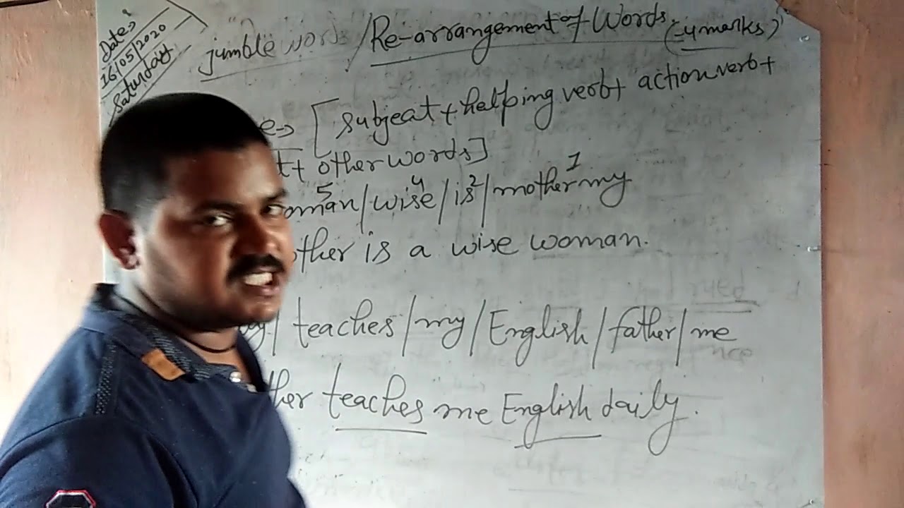 Grammar Portion Re arrangement Of Words Jumble Words For Class 9th