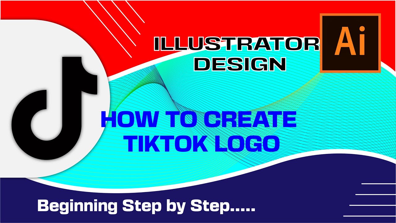 How to Make TikTok Logo II TikTok logo design process || Adobe ...