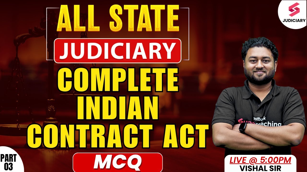 Indian Contract Act 1872 MCQs For All Judiciary Exam | Indian Contract Act MCQs | Vishal Sir #3 ...