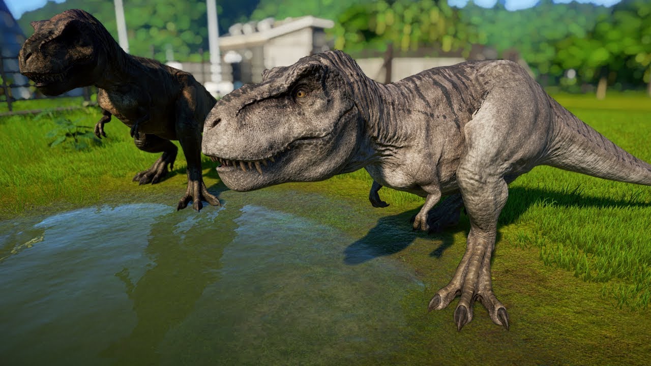 2 T Rex & 2 Indominus Rex & 2 Spinosaurus Breakout & Fight - Jurassic ...