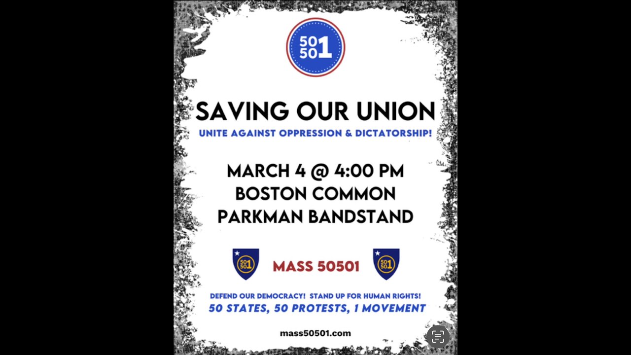 LIVE: 50501 Protest at Boston Common – Saving Our Union Rally - YouTube