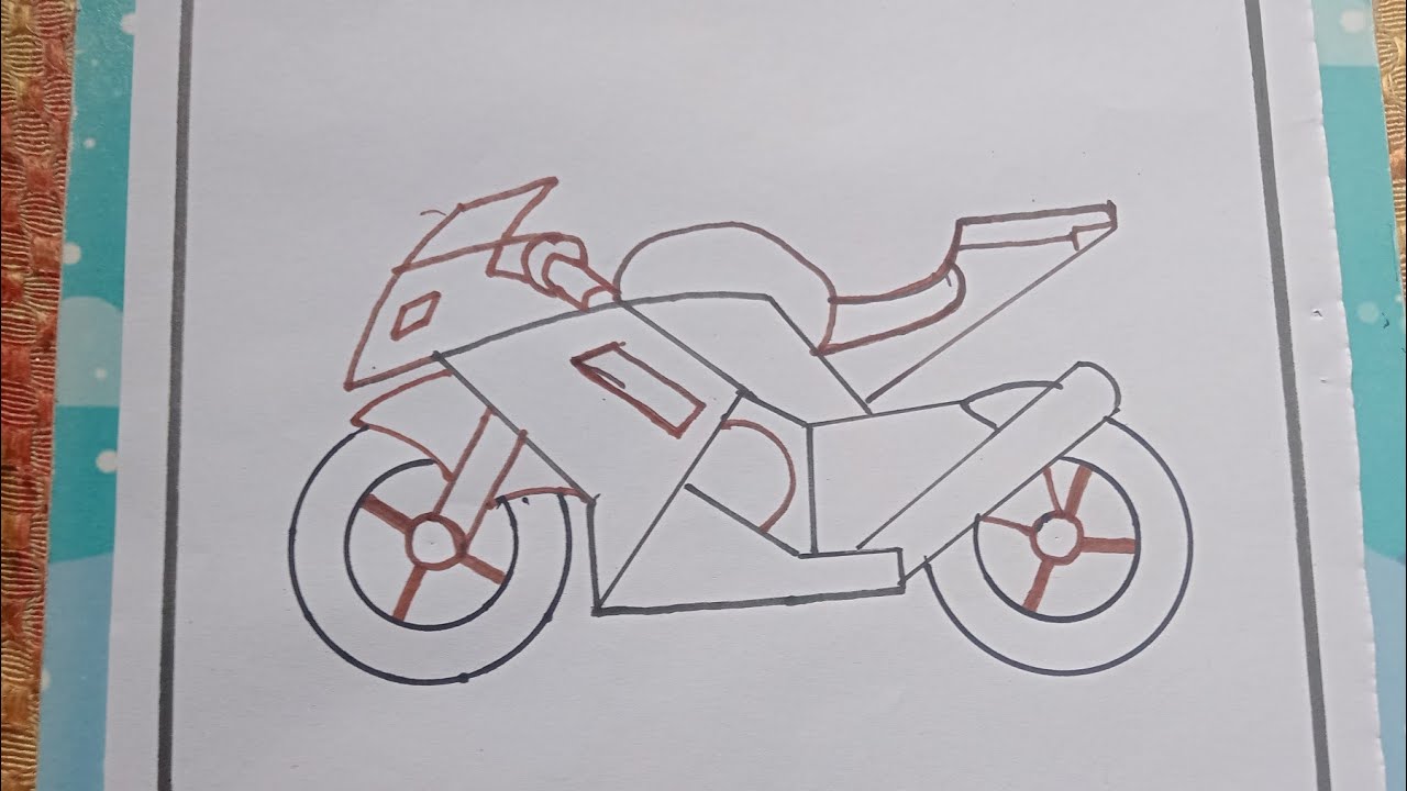 How to draw a Motorcycle Easy Stape by Stape. - YouTube