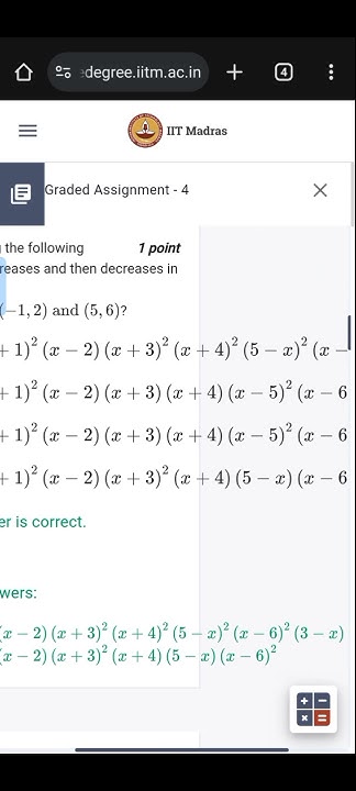 iit madras bs degree maths 1 graded assignment week 4 - YouTube