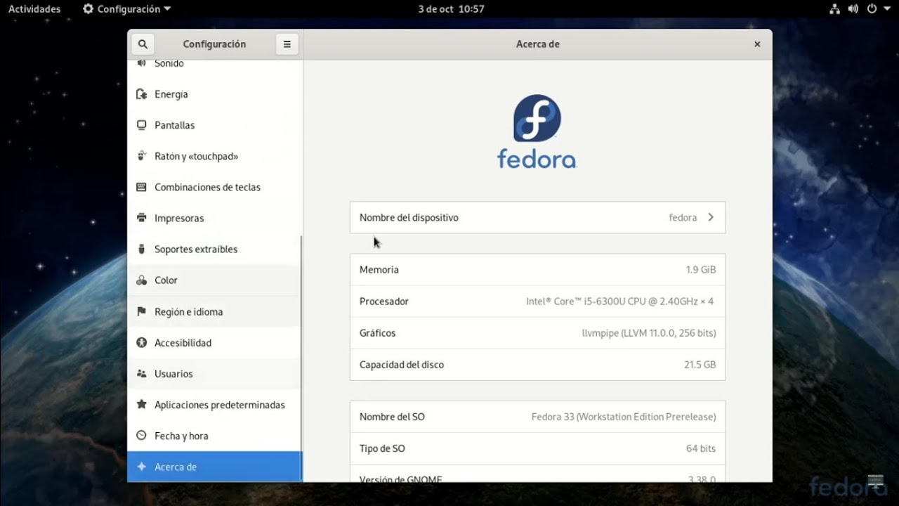 Fedora | Fedora 33 Beta con el Gnome Desktop 3.38 - YouTube
